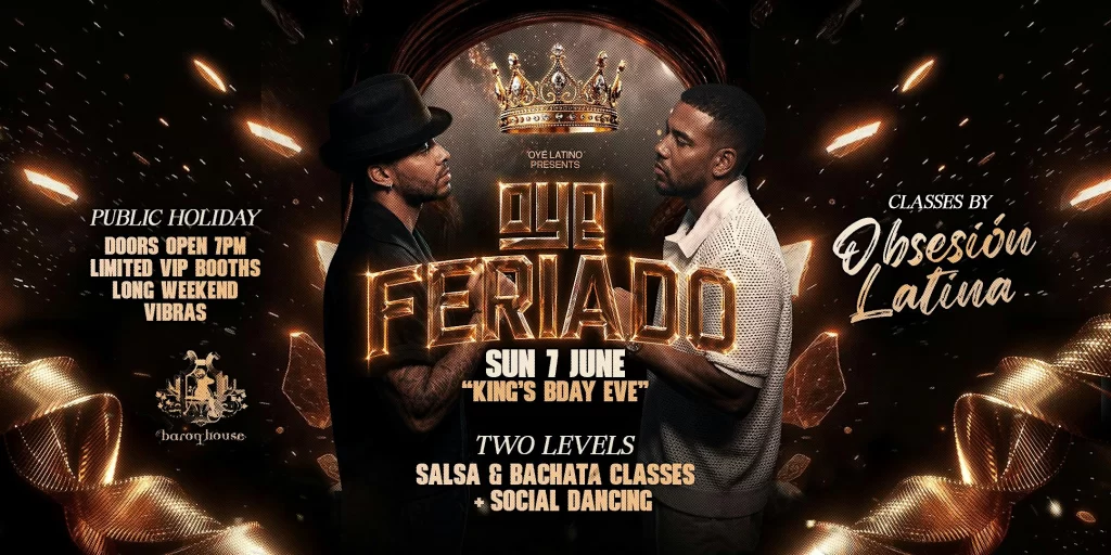 Bachata & Salsa at OYE FERIADO – Sun 7th June King’s Bday Eve @ Baroq ...